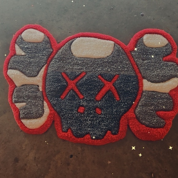 Design | Custom Made Skull Tuffing Rug Red And Gray | Poshmark
